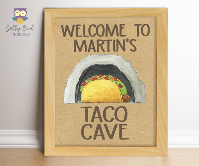 Dragons Love Tacos Birthday Party Sign - Taco Cave – Jolly Owl Designs