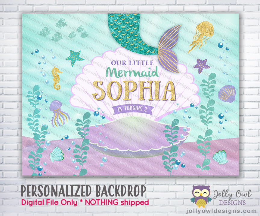 Mermaid Party Backdrop – Jolly Owl Designs