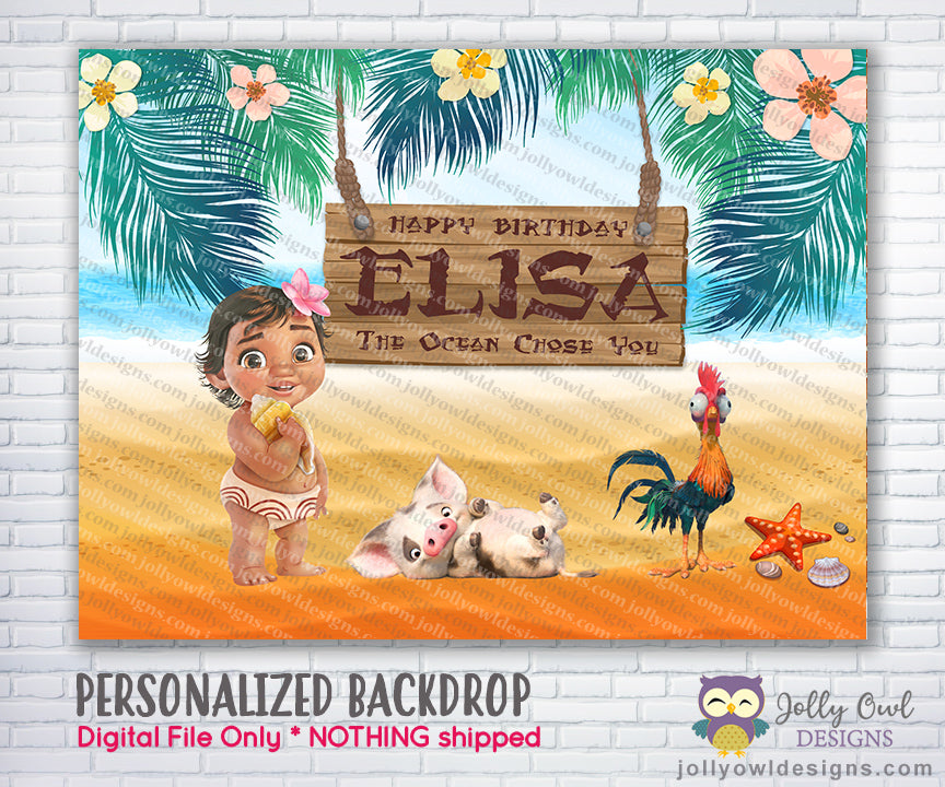 Moana Party Backdrop – Jolly Owl Designs