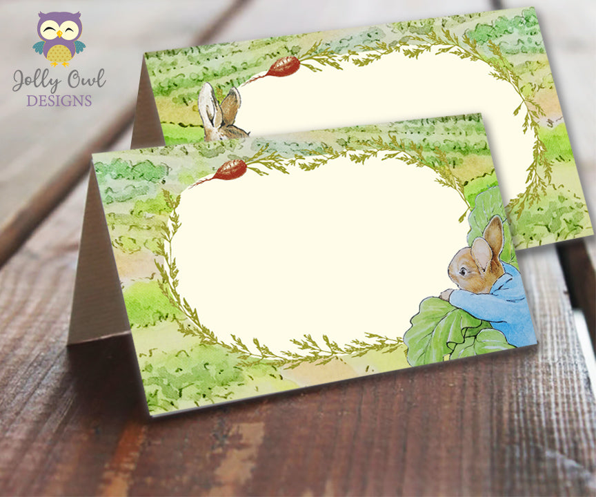 Food Tent Label for Peter Rabbit Themed Party – Jolly Owl Designs