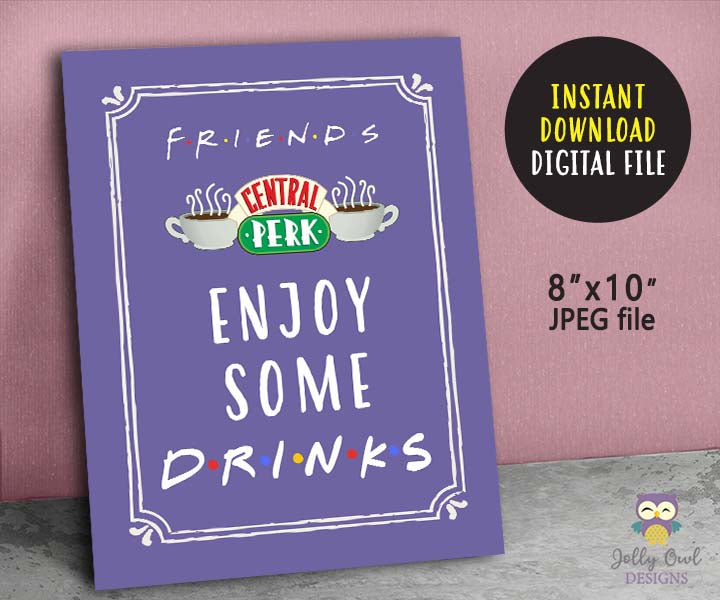 FRIENDS TV Party Signs Bundle Set for Birthday Party – Jolly Owl Designs