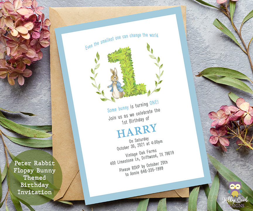Peter Rabbit Birthday Invitation PETER Authorized RABBIT Birthday Card