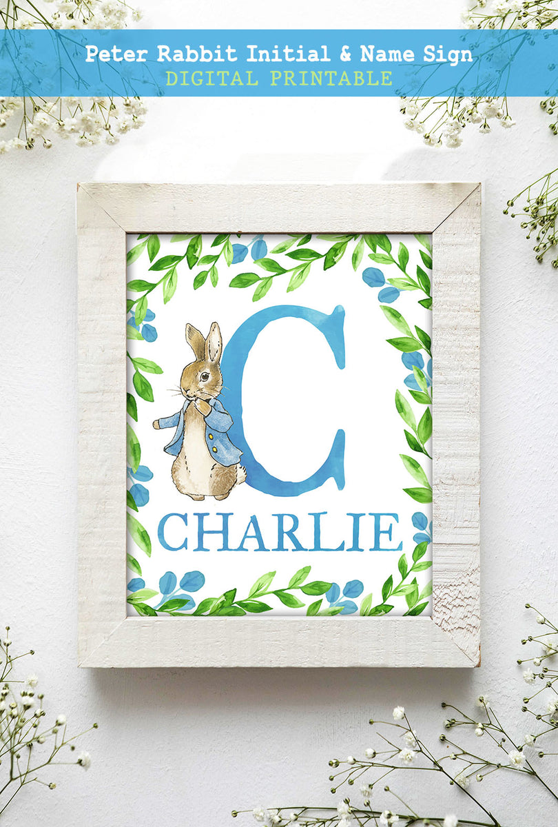 Peter Rabbit Personalized Initial and Name 8x10 Inches Sign – Jolly Owl ...