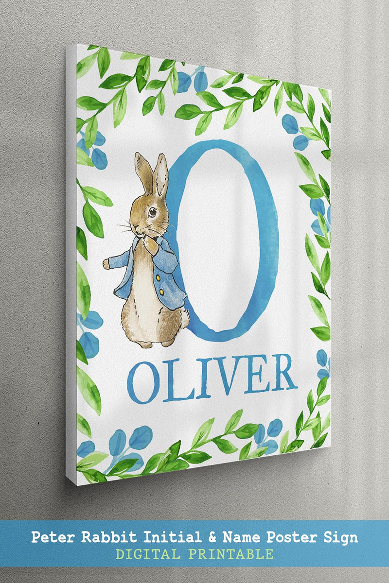 Peter Rabbit Initial and Name Poster Sign Printable – Jolly Owl Designs