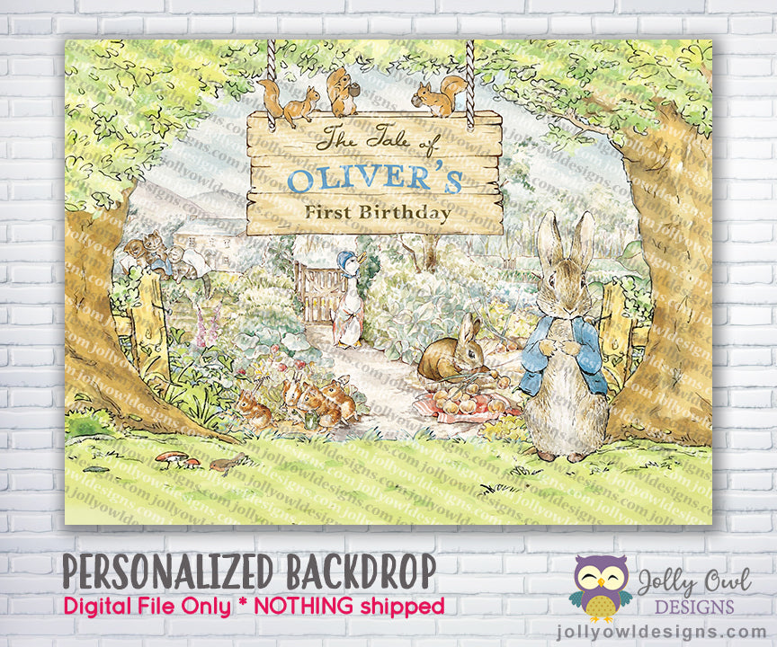 The Tale of Peter Rabbit Party Backdrop – Jolly Owl Designs