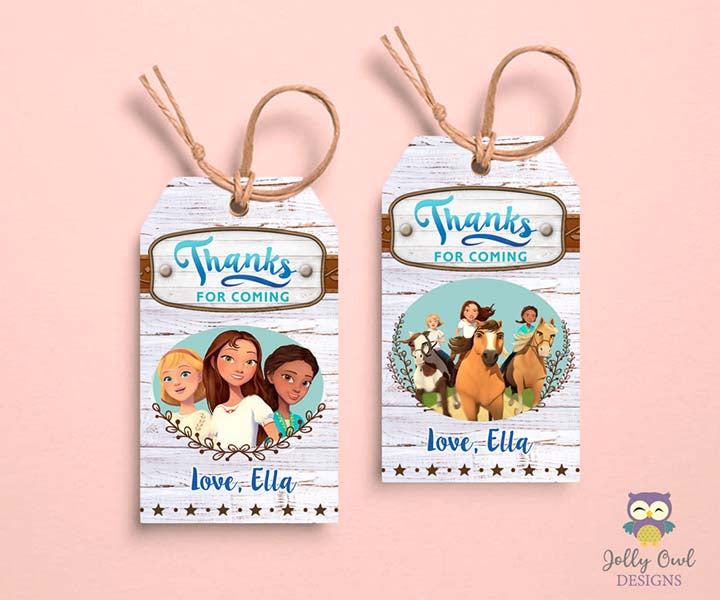 Spirit Riding Free Party Favor Tag - Thank You Tag Personalized – Jolly ...