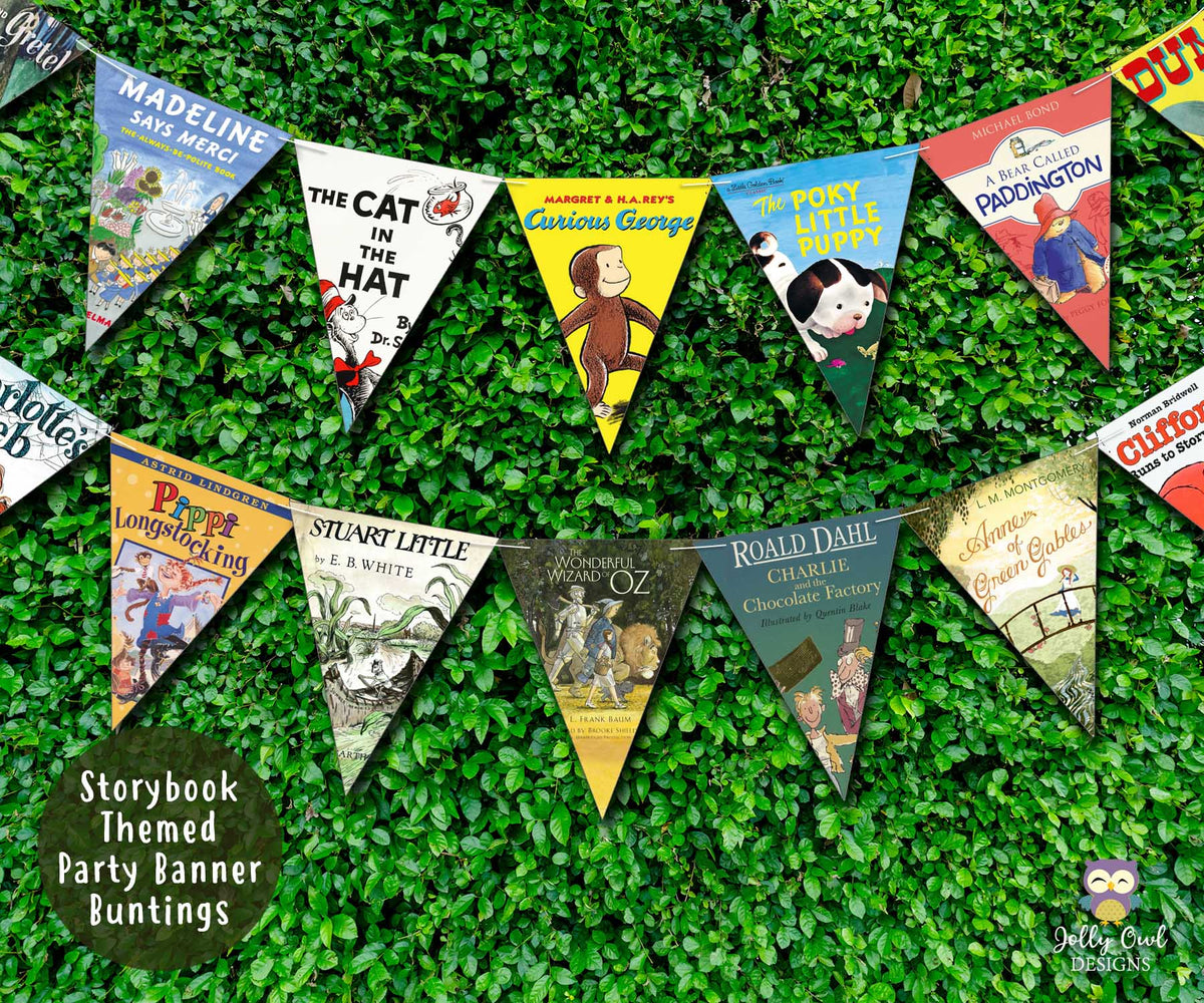 Book Themed Printable Baby Shower Banner Decoration – Jolly Owl Designs