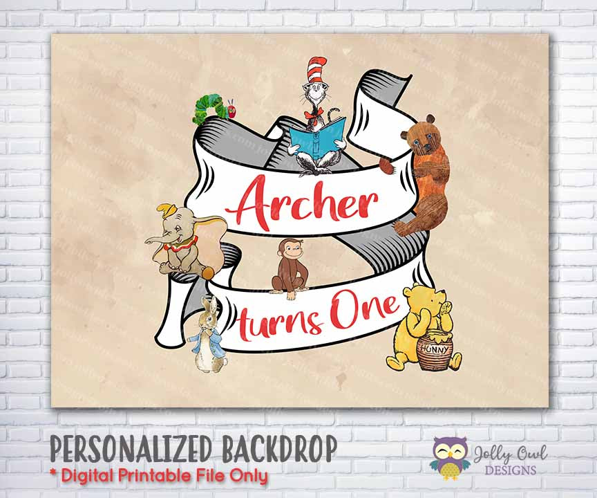 Storybook Backdrop for Birthday Party – Jolly Owl Designs