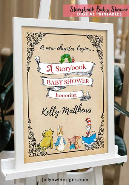 Storybook Baby Shower Welcome Sign – Jolly Owl Designs