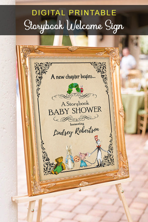 Storybook Party Welcome Sign - Personalized – Jolly Owl Designs