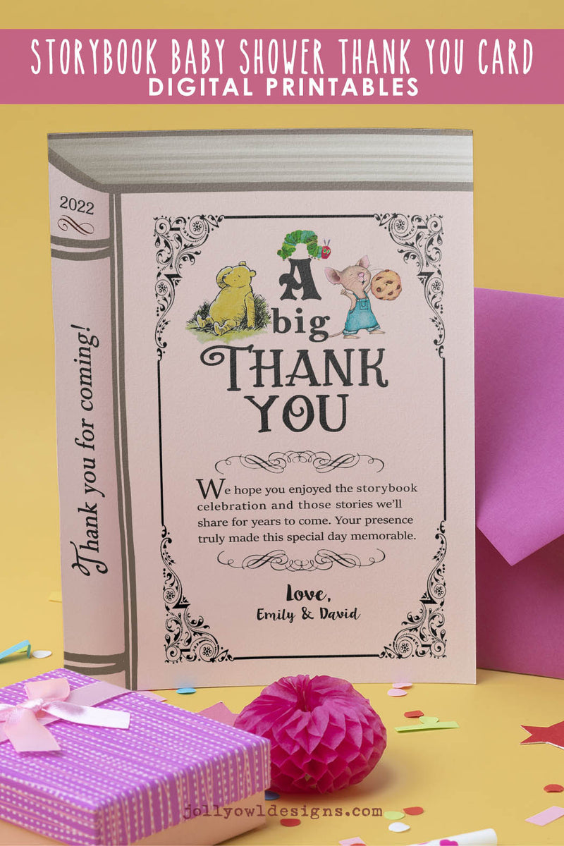 Storybook Printable Thank You Card / Thank You Note – Jolly Owl Designs