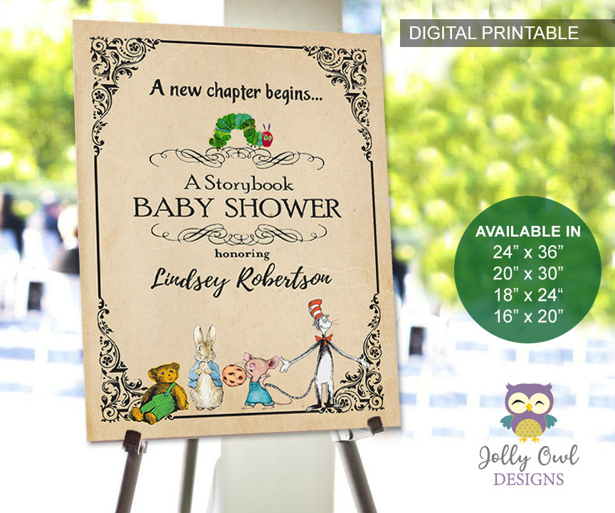Storybook Party Welcome Sign - Personalized – Jolly Owl Designs