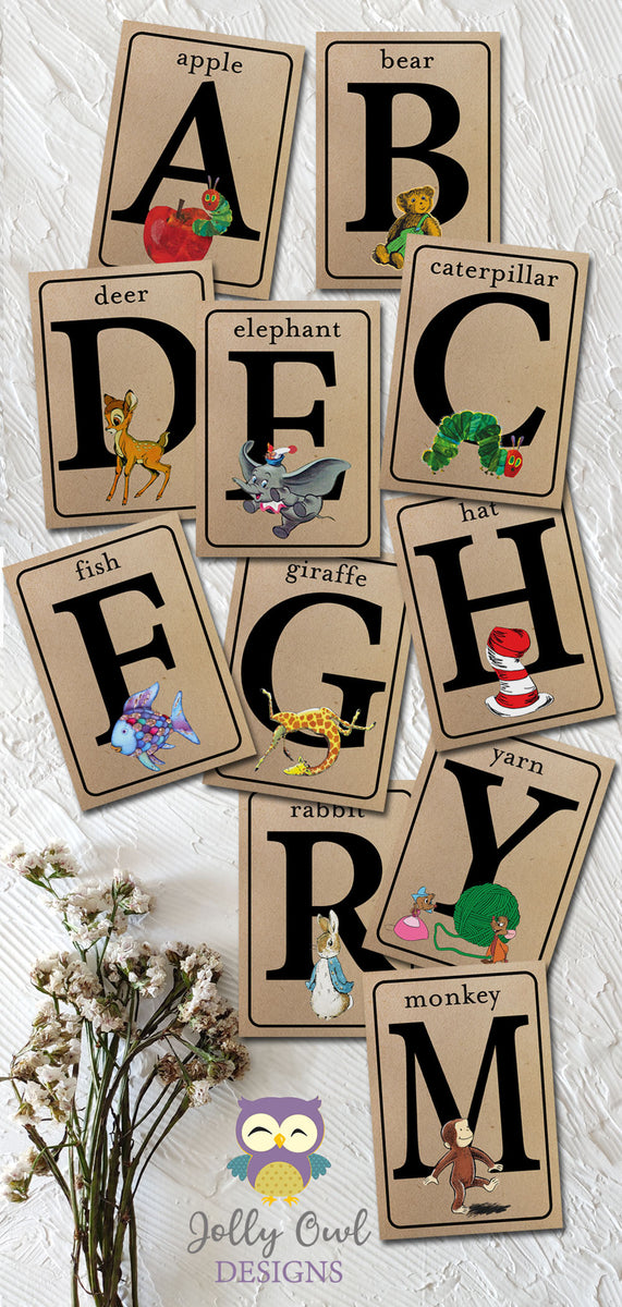 ABC Alphabet Banner Flashcards | Storybook Book Themed | 5x7 Cards | D ...