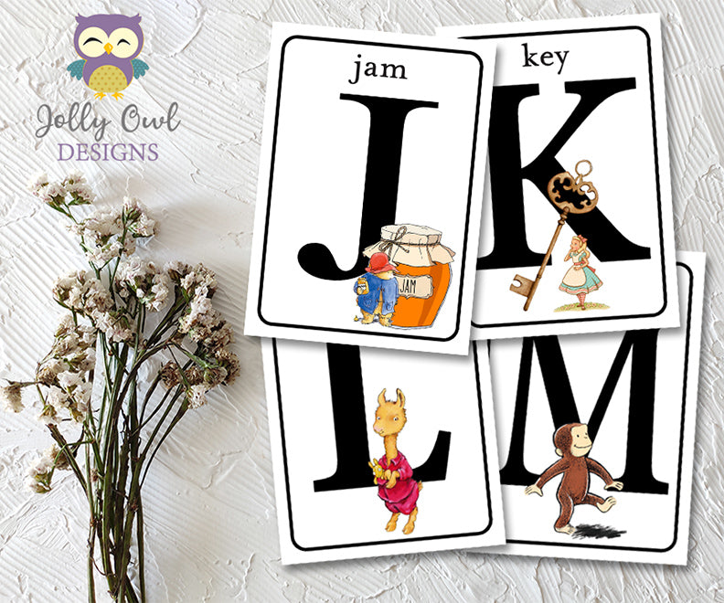 ABC Alphabet Banner Flashcards | Storybook Book Themed | 5x7 Cards | D ...