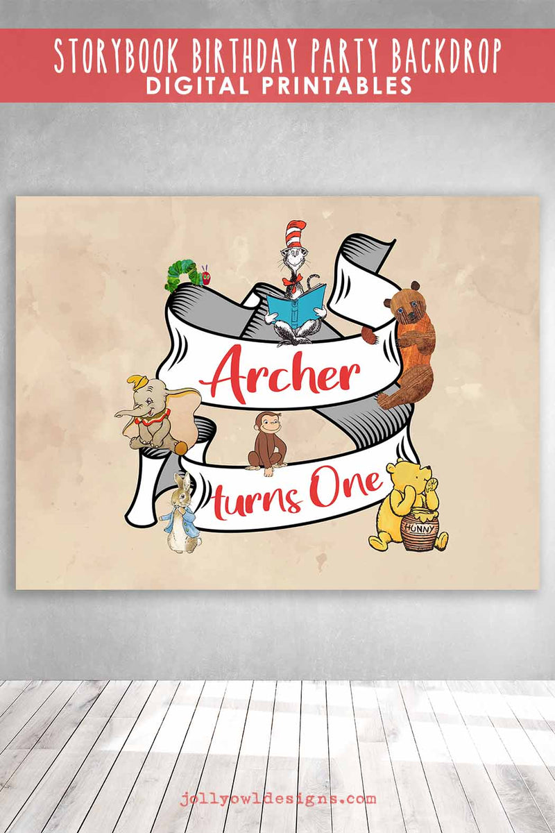Storybook Backdrop for Birthday Party – Jolly Owl Designs