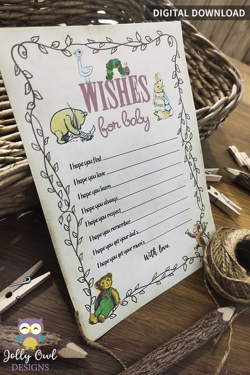 Storybook Book Themed Baby Shower - Message Wishes for the Baby – Jolly ...