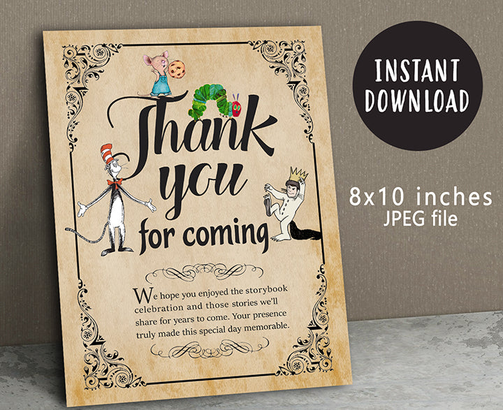 Story Book Themed Party Signs - Bundle Set – Jolly Owl Designs