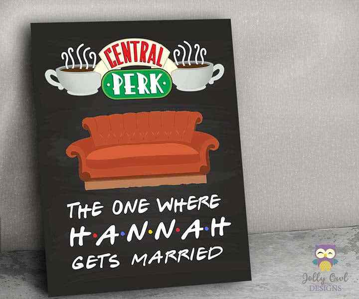 FRIENDS TV Party Bundle For Bridal Shower - Personalized – Jolly Owl ...