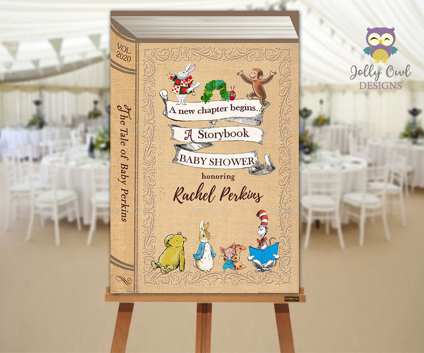 Storybook Themed Baby Shower Welcome Sign – Jolly Owl Designs