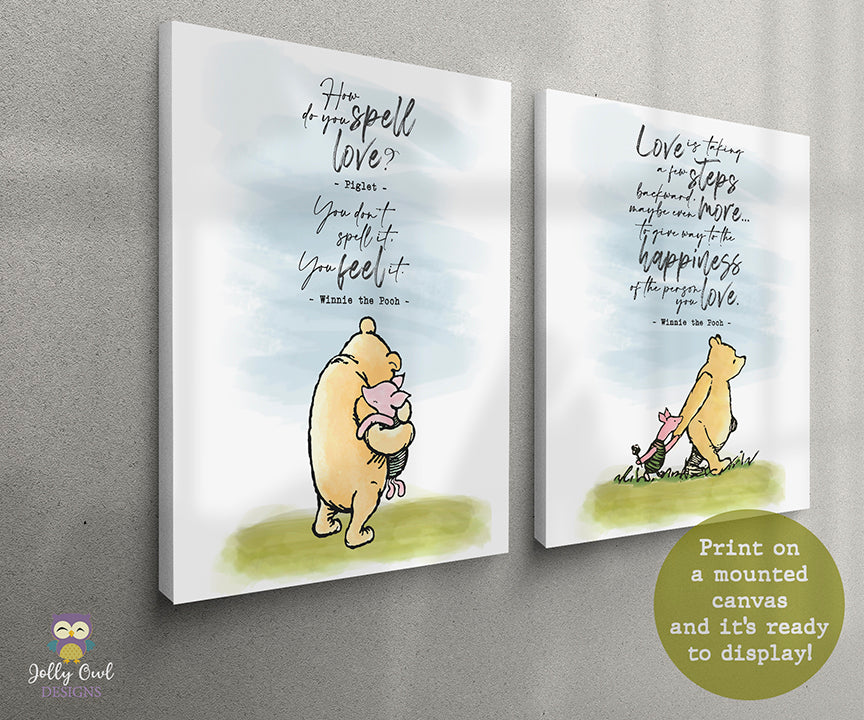 Winnie The Pooh Inspirational Quotes Classic Winnie The Pooh Set Of 4