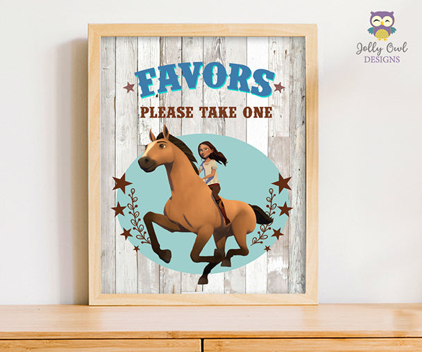 Spirit Riding Free Party Signs - Party Favor Printable Sign – Jolly Owl ...