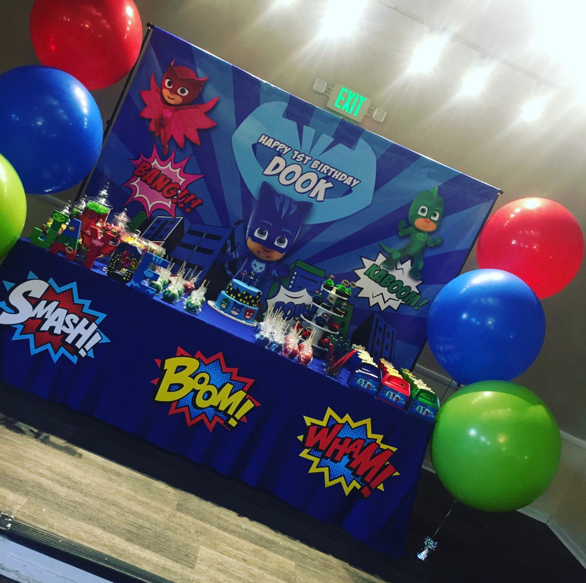 PJ Masks Birthday Party Backdrop – Jolly Owl Designs