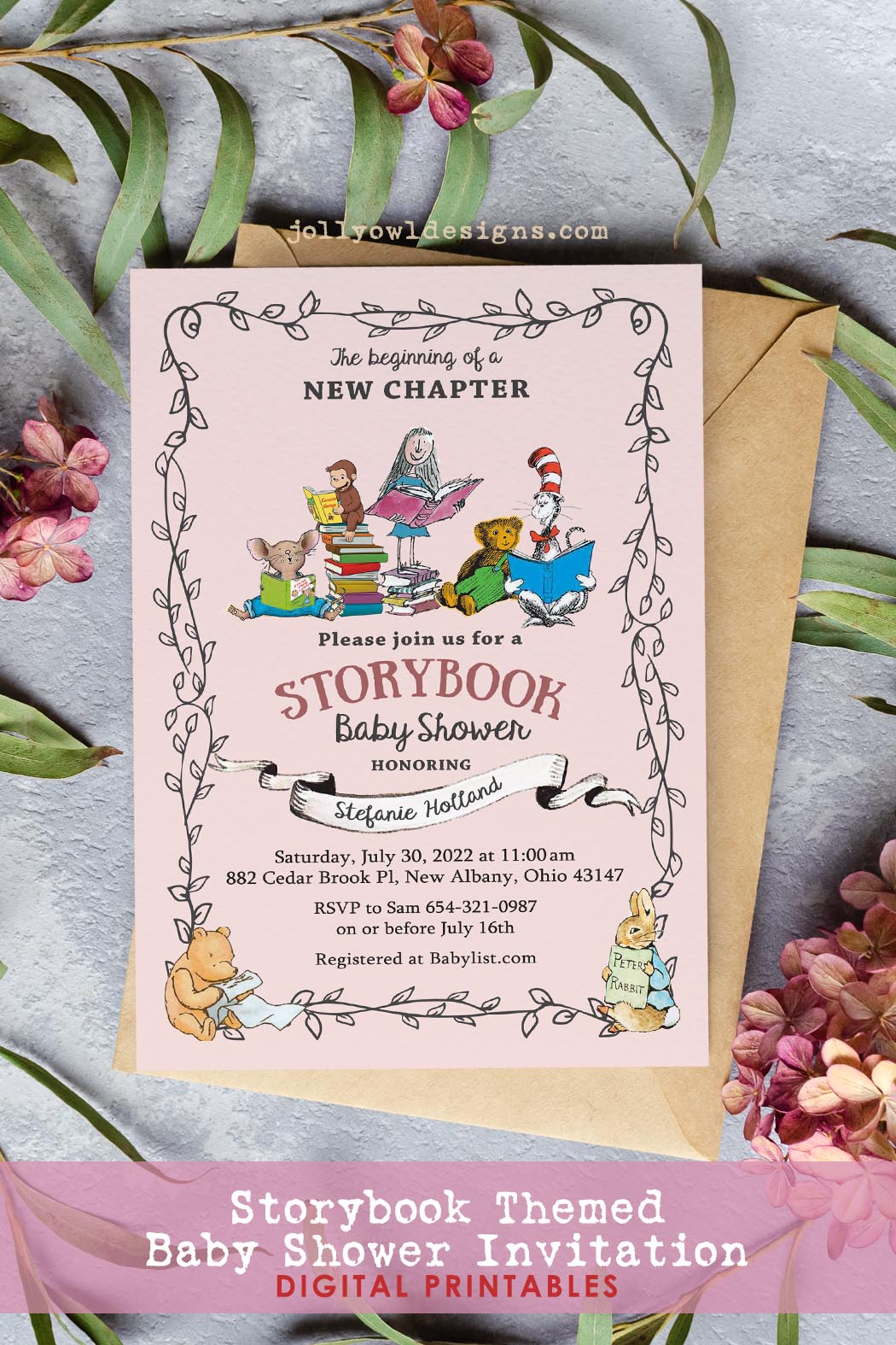 Baby Shower Invitations That Look Like Books Elephant Baby Shower